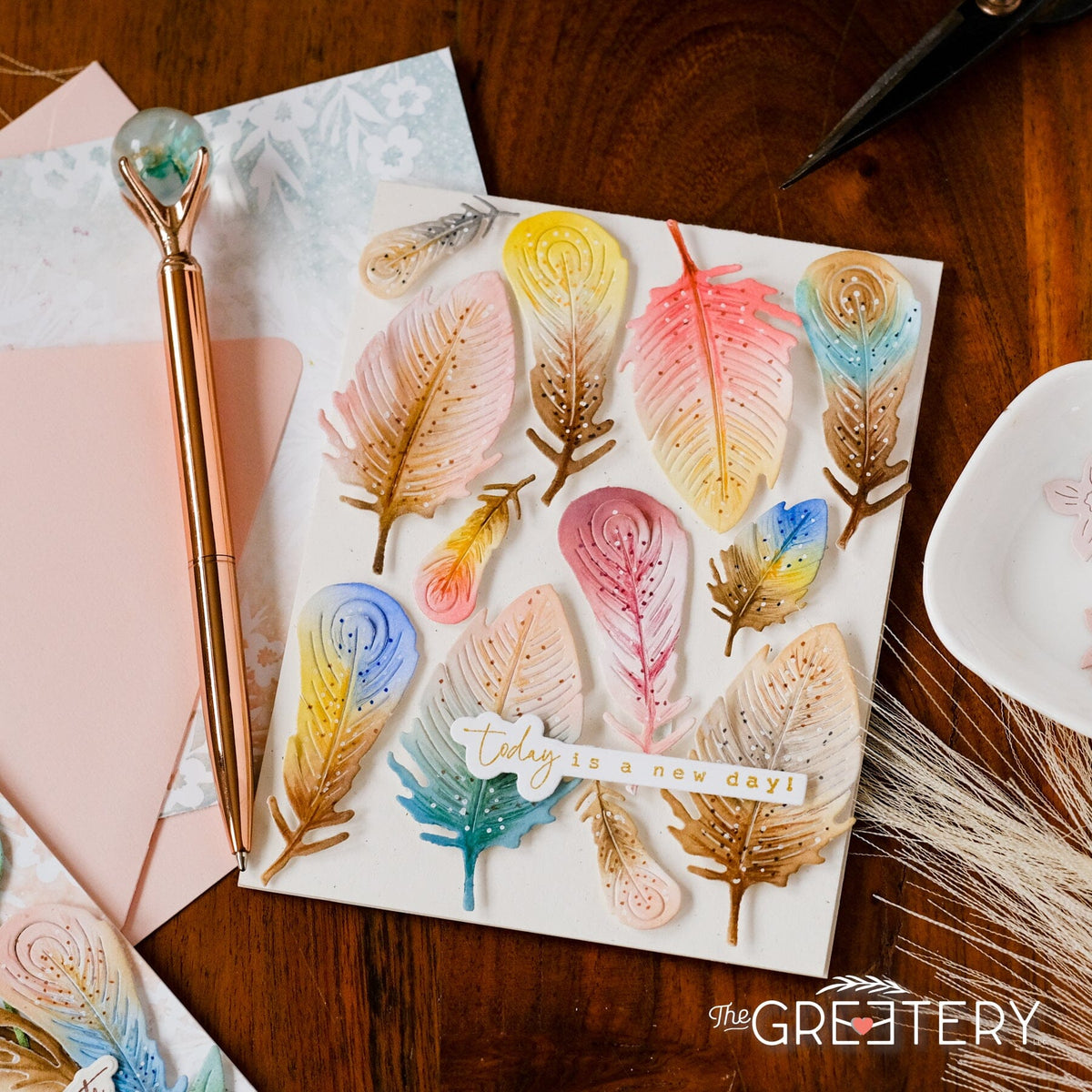 Jumbo Curiosity Feathers Die – The Greetery