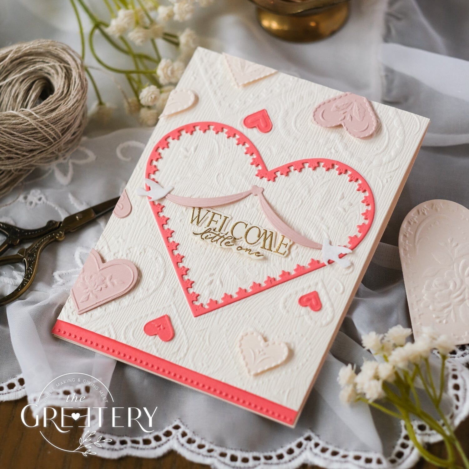 Coquette Hearts Embossing Folder – The Greetery