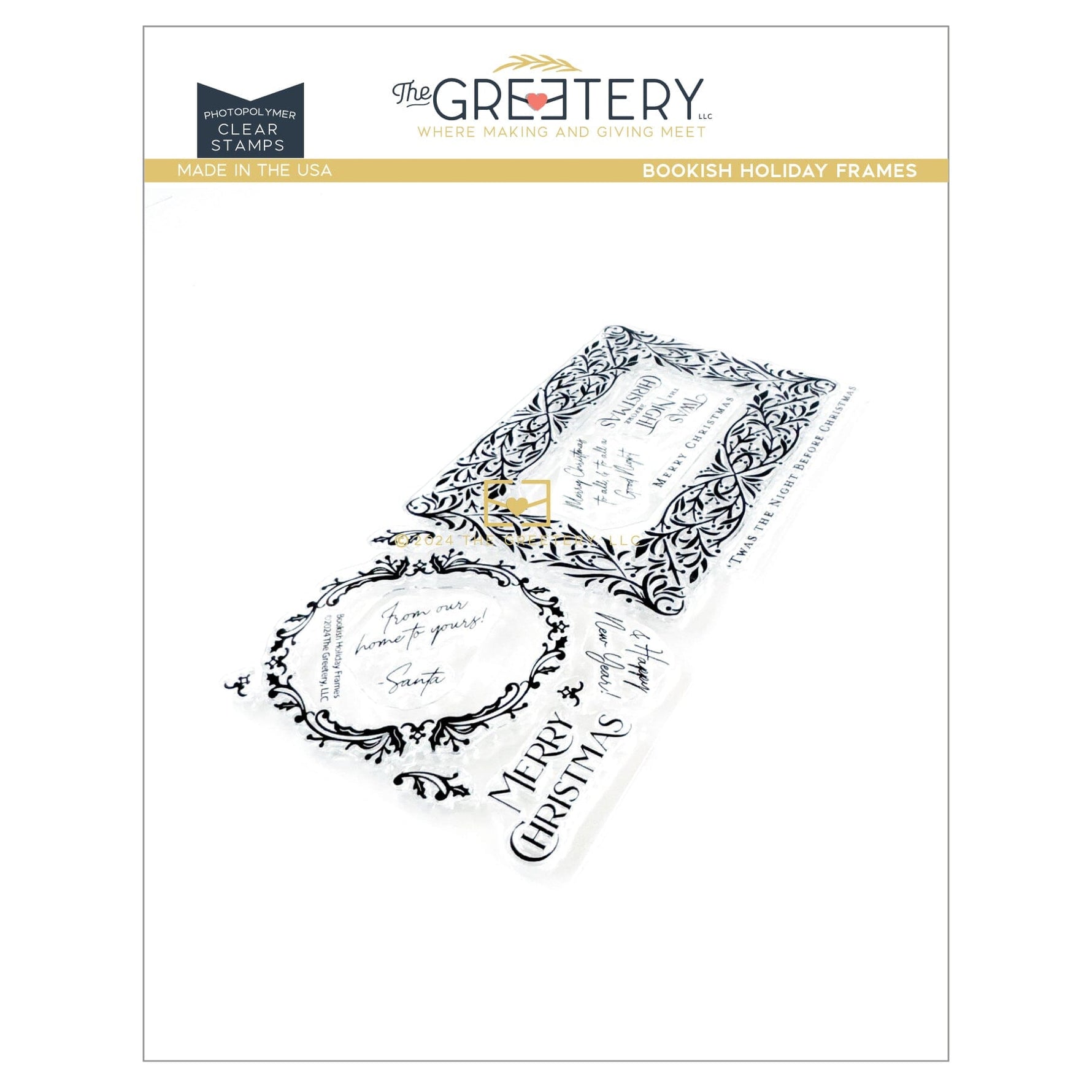 Bookish Holiday Frames Stamp Set – The Greetery