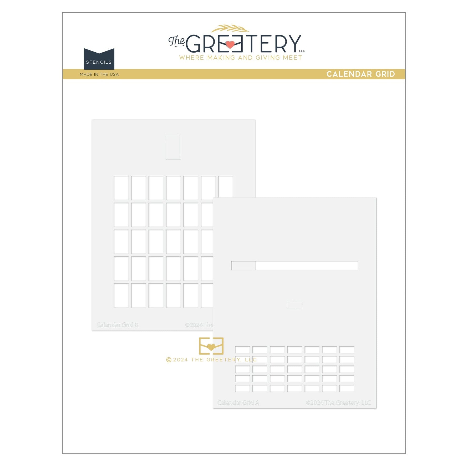 Calendar Grid Stencil – The Greetery