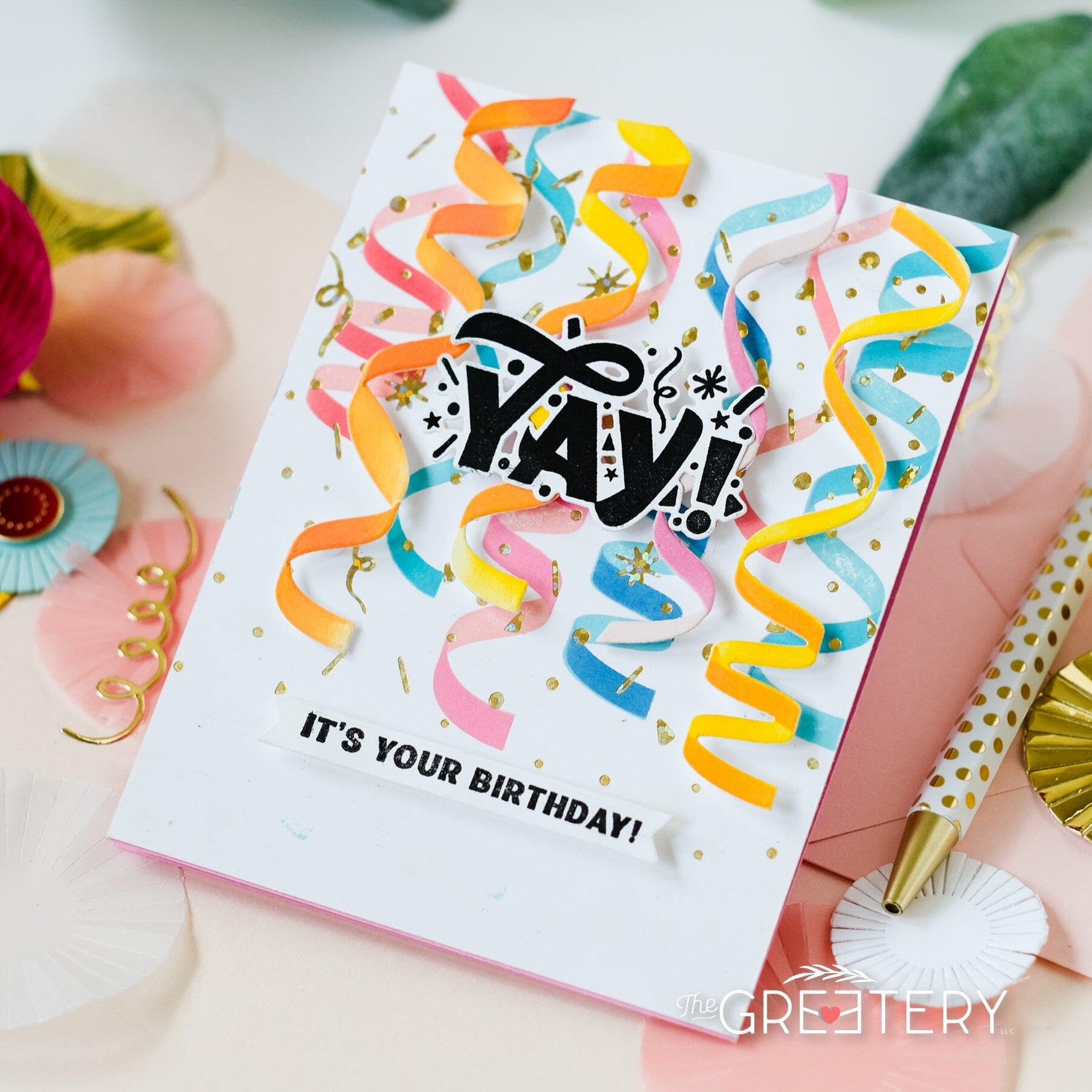 Celebration Streamers Stamp + Stencil – The Greetery