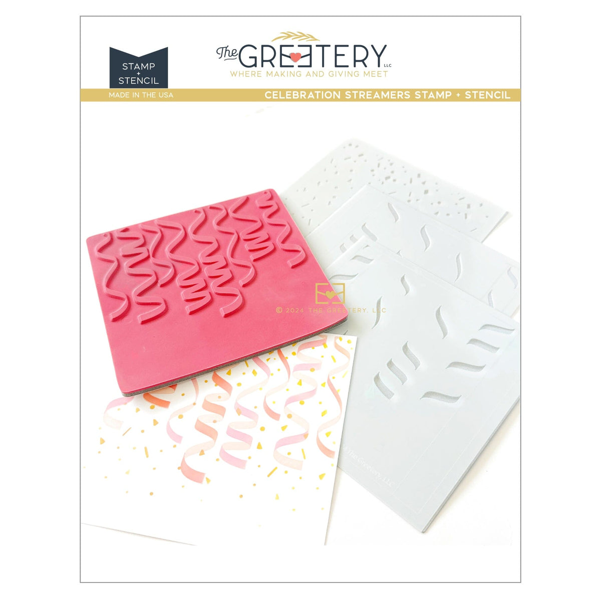 Celebration Streamers Stamp + Stencil – The Greetery