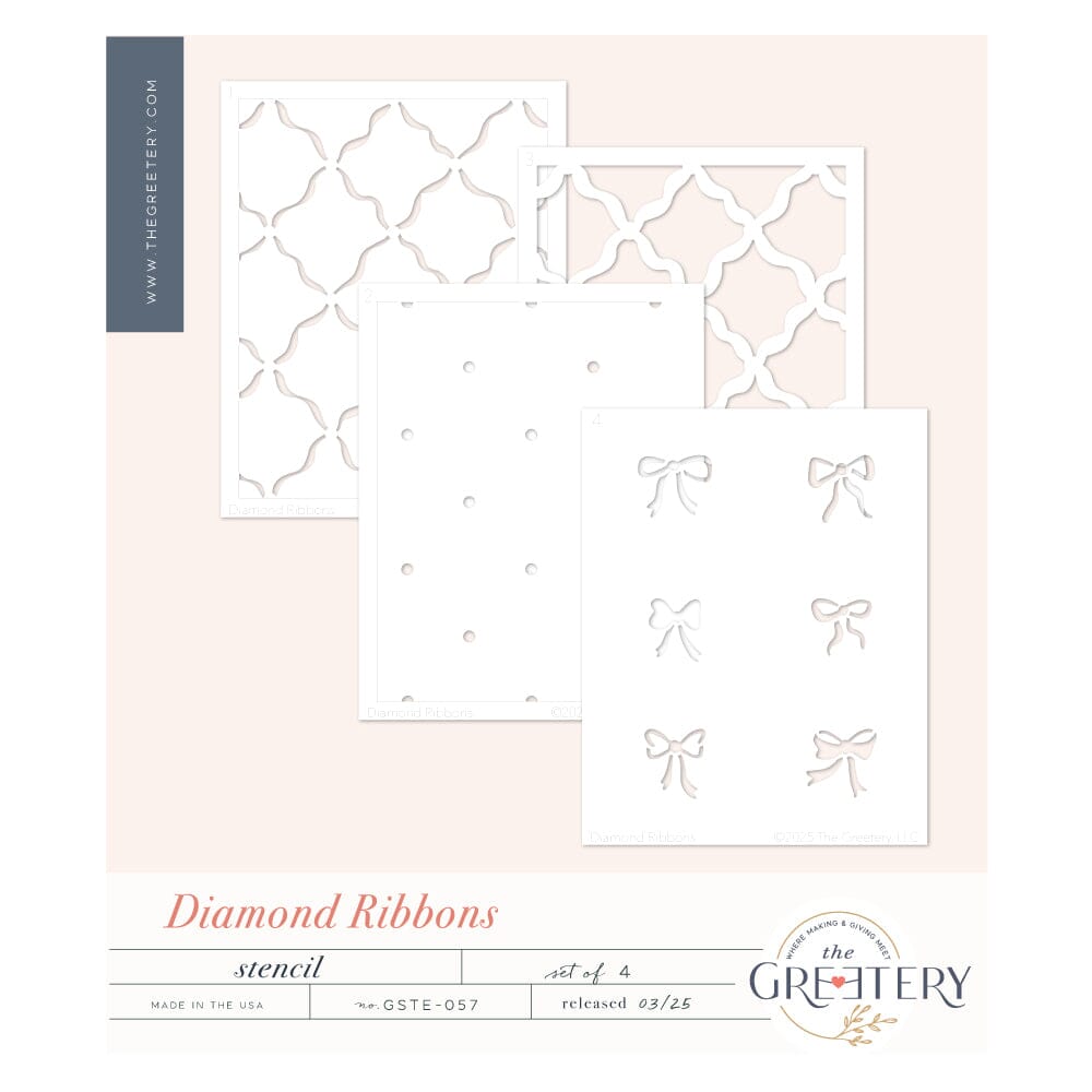 Diamond Ribbons Stencil – The Greetery