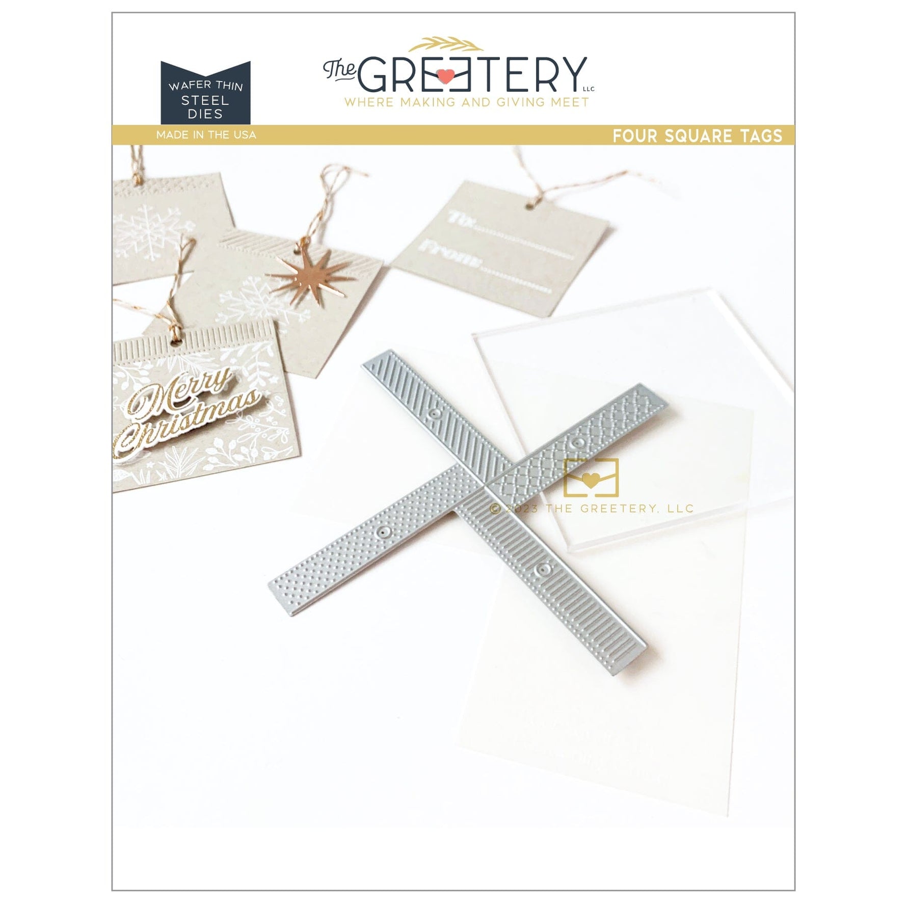 Four Square Tags Die + Guide – The Greetery