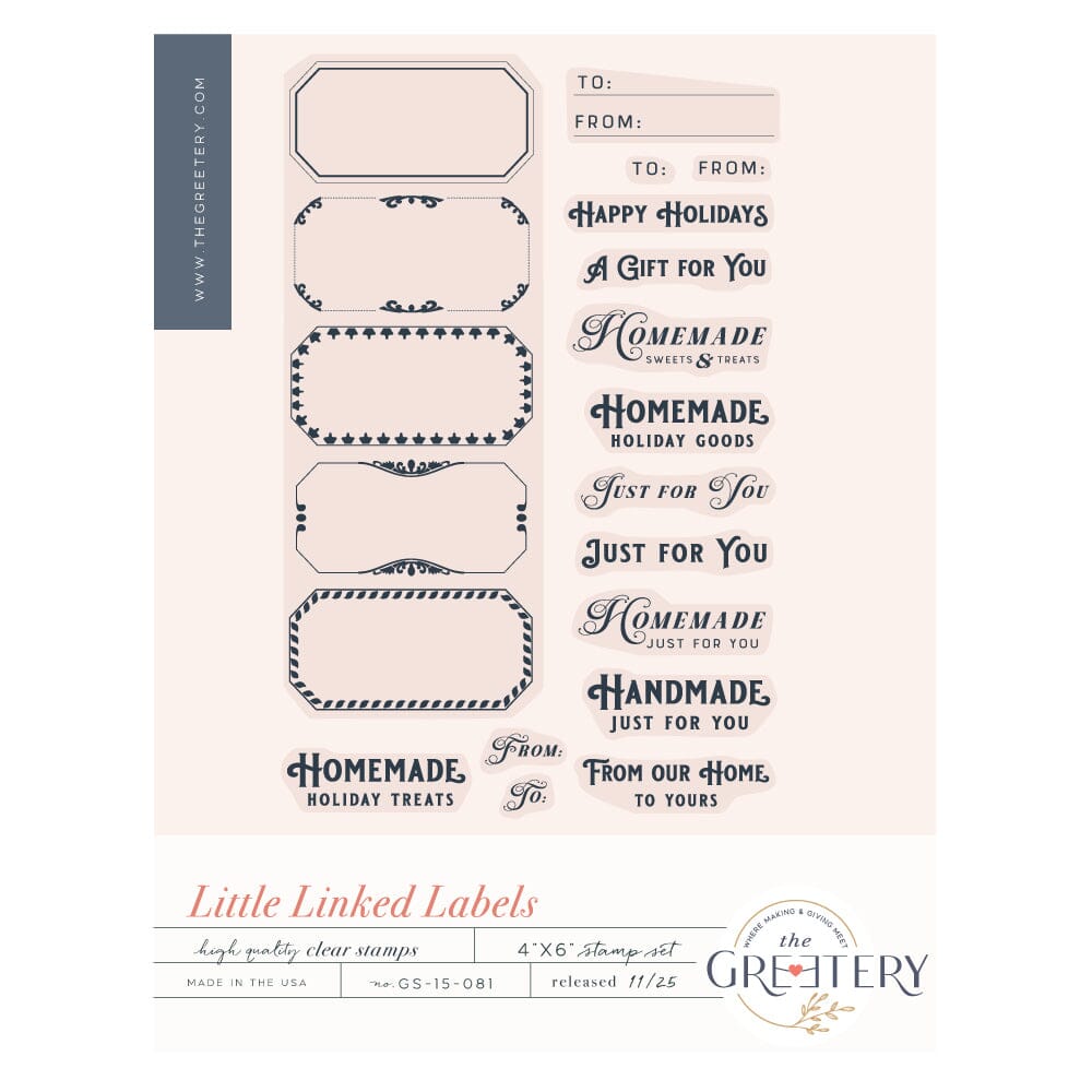 Little Linked Labels Stamp Set – The Greetery