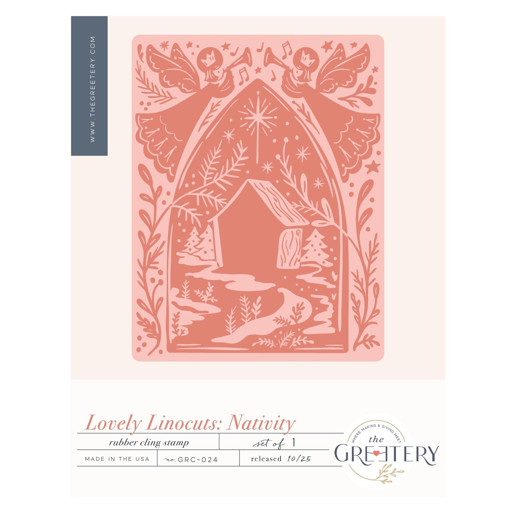 Lovely Linocuts: Nativity Stamp – The Greetery