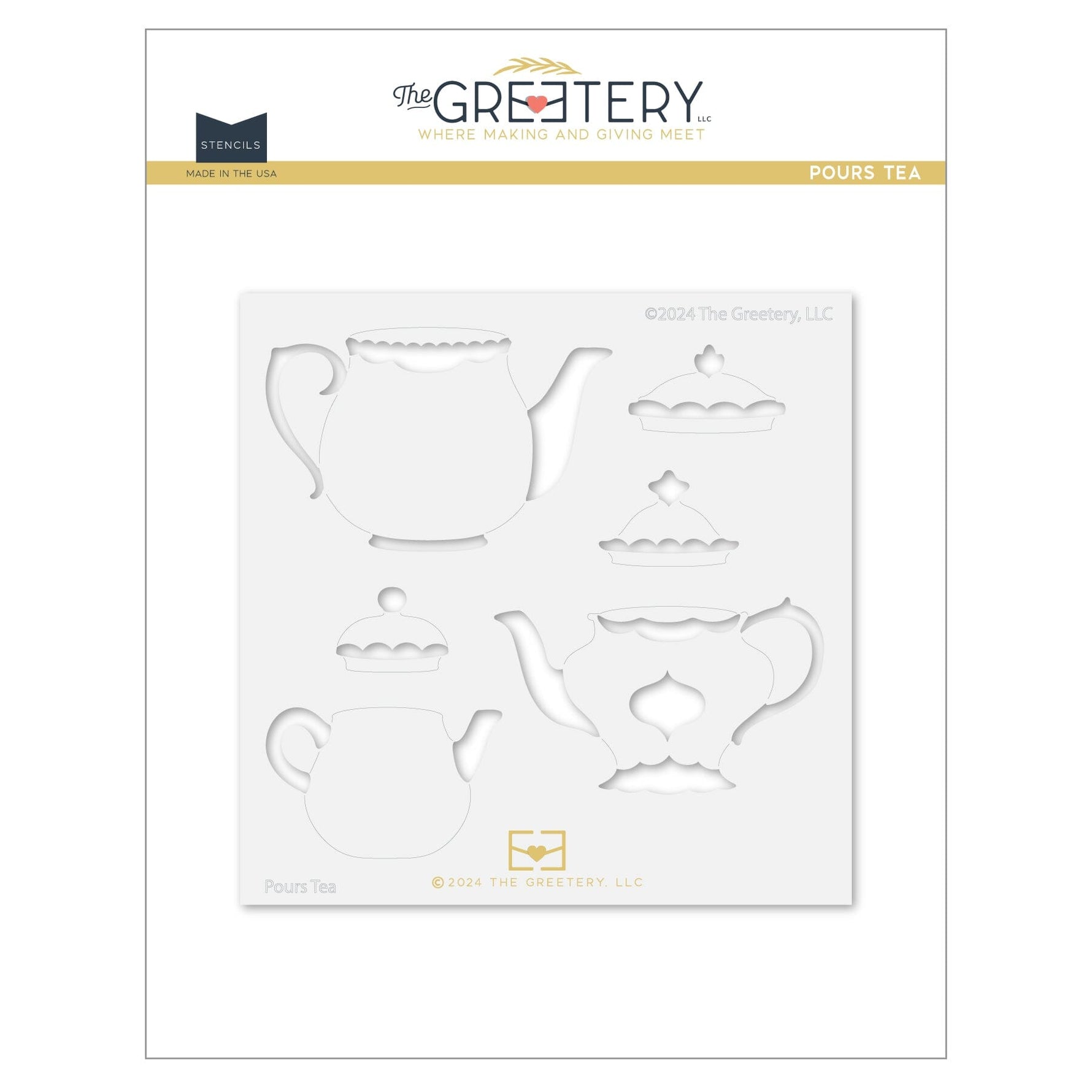 Pours Tea Stencil – The Greetery