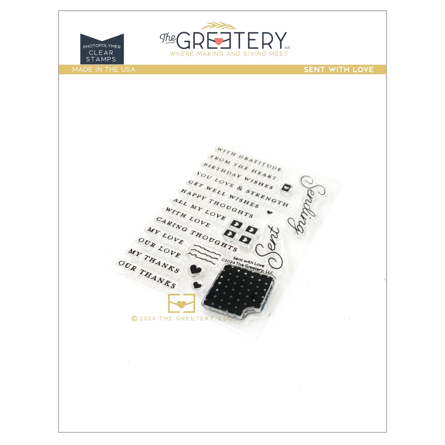 Sent With Love Sentiments Stamp Set – The Greetery