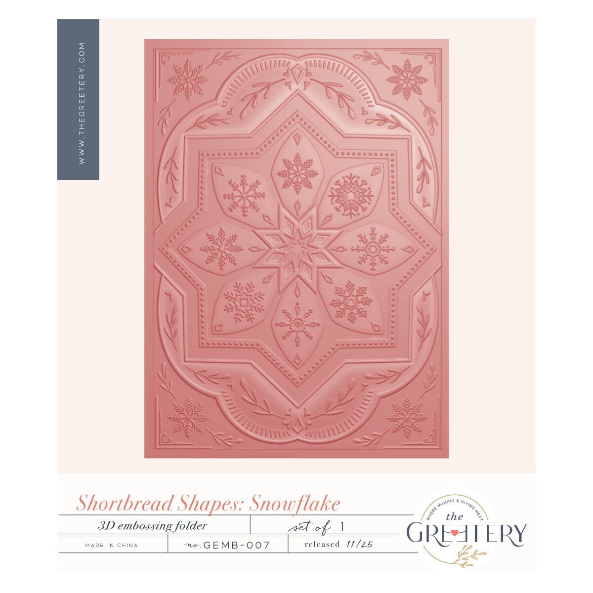 Shortbread Shapes: Snowflake Embossing Folder – The Greetery