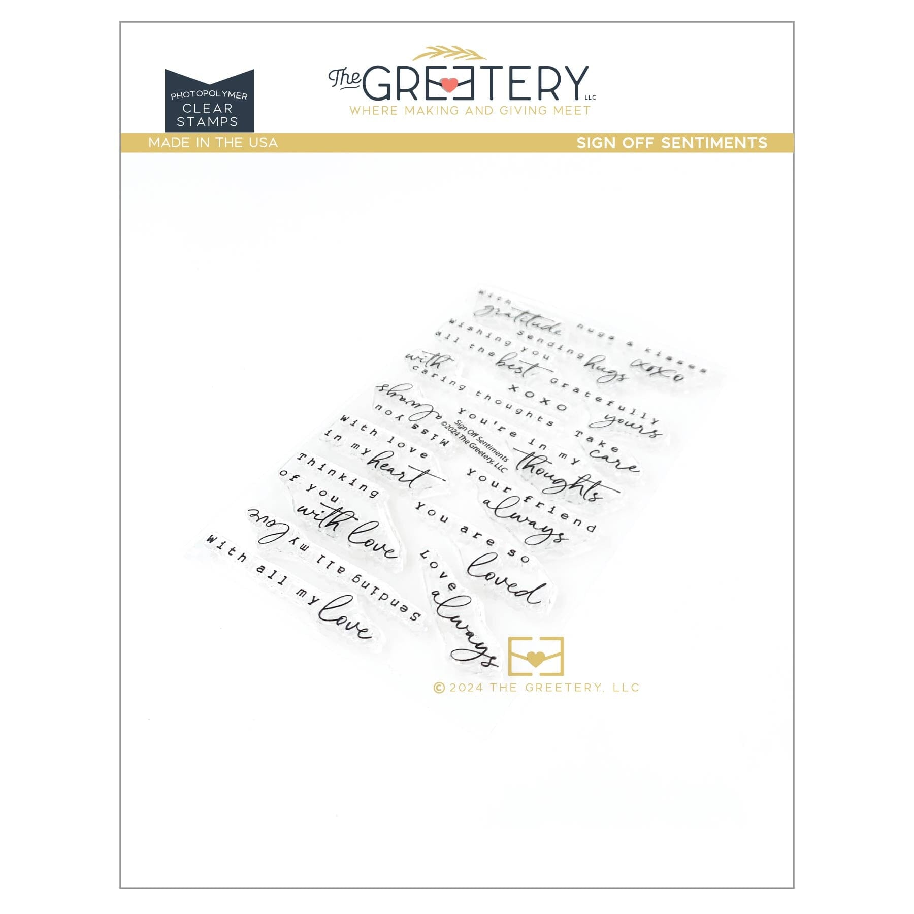 Sign Off Sentiments Stamp Set – The Greetery