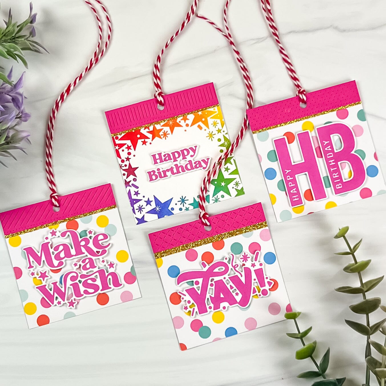 Four Square Birthday Tags Stamp Set – The Greetery