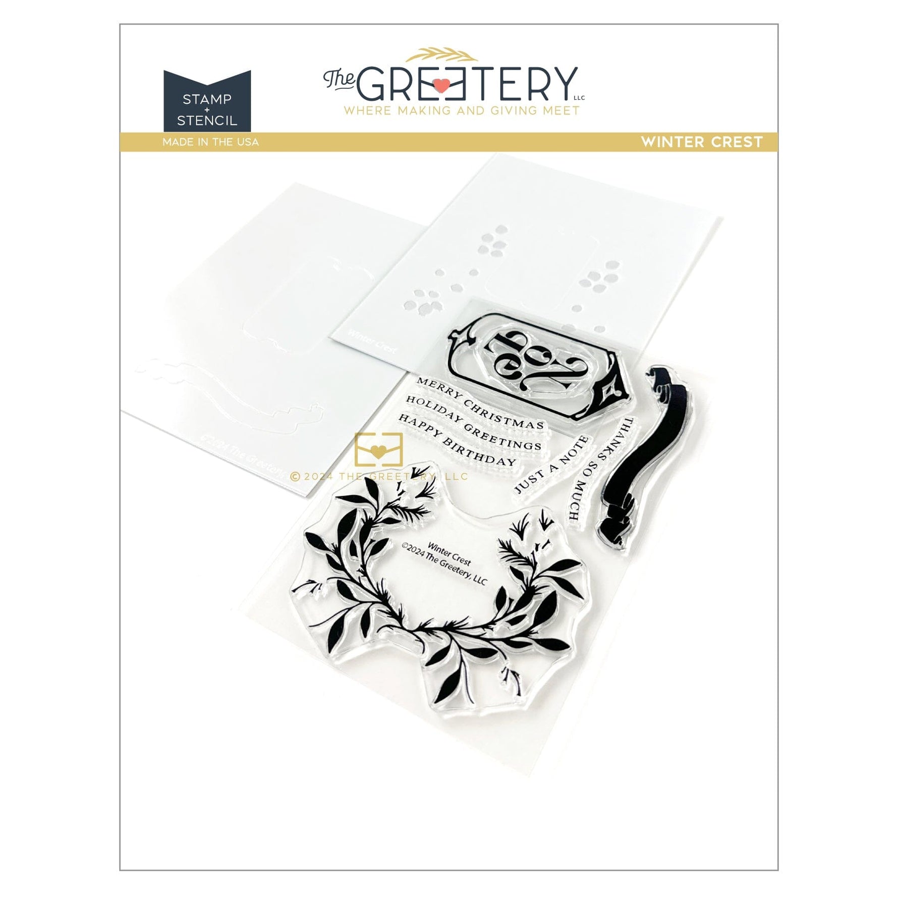 Winter Crest Stamp and Stencil – The Greetery