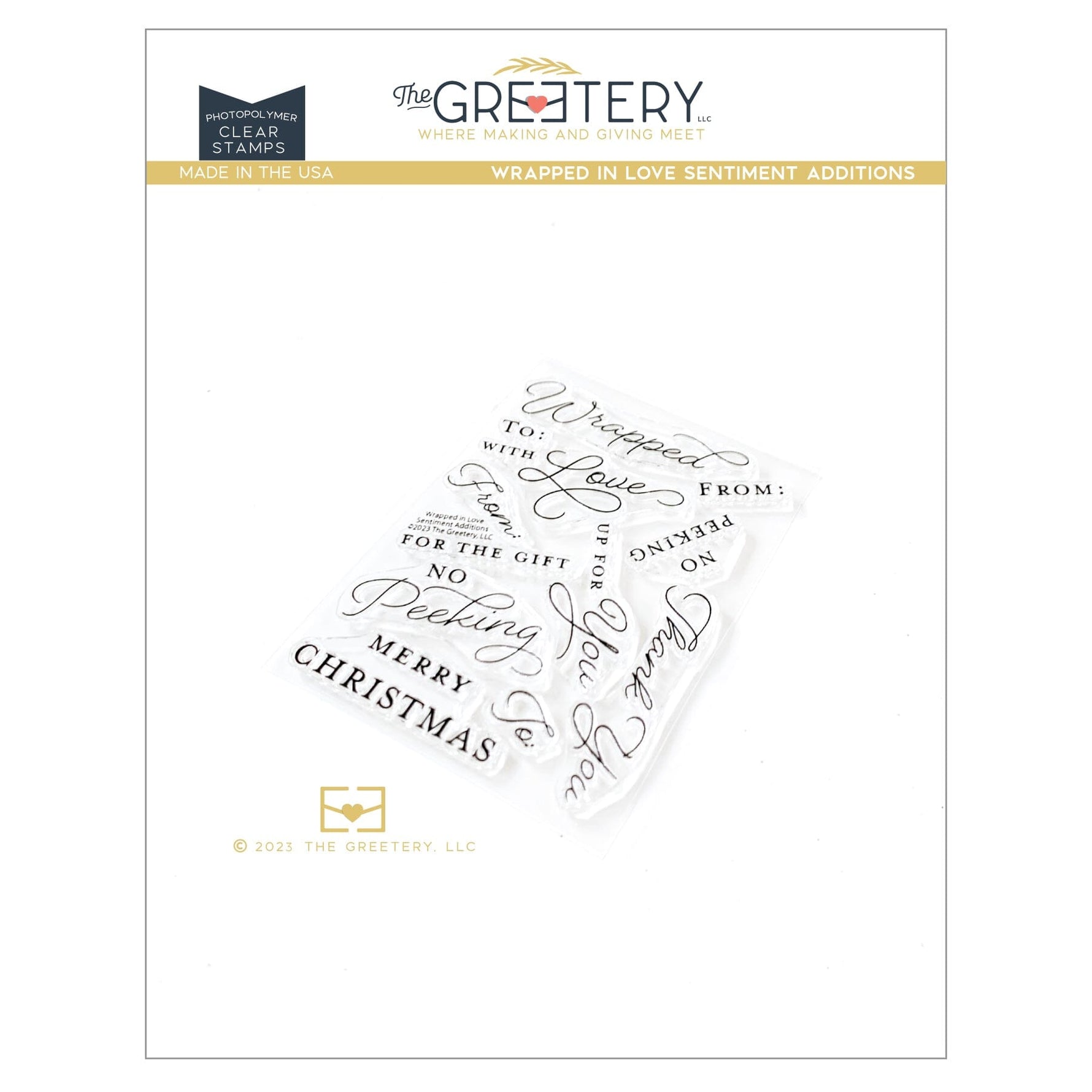 Wrapped in Love Sentiment Additions Stamp Set – The Greetery