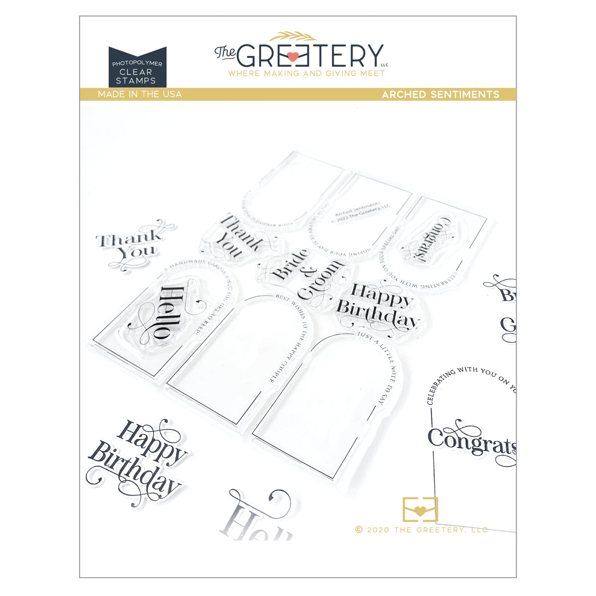 Arched Sentiments Stamp Set – The Greetery