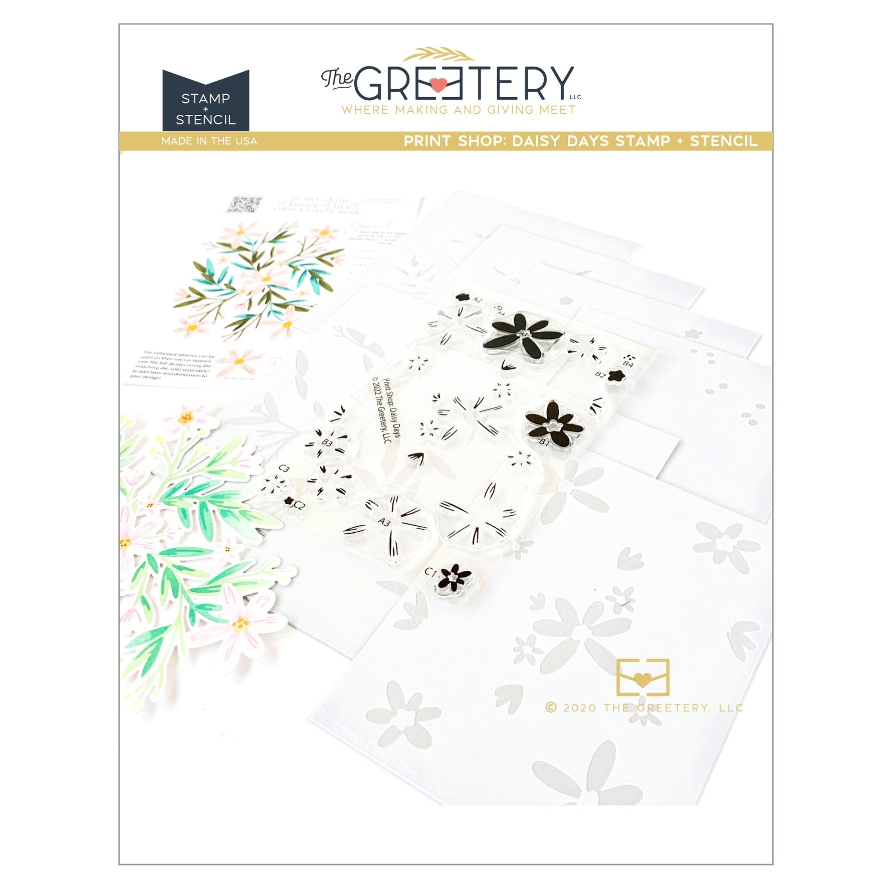 Print Shop: Daisy Days Stamp + Stencil – The Greetery