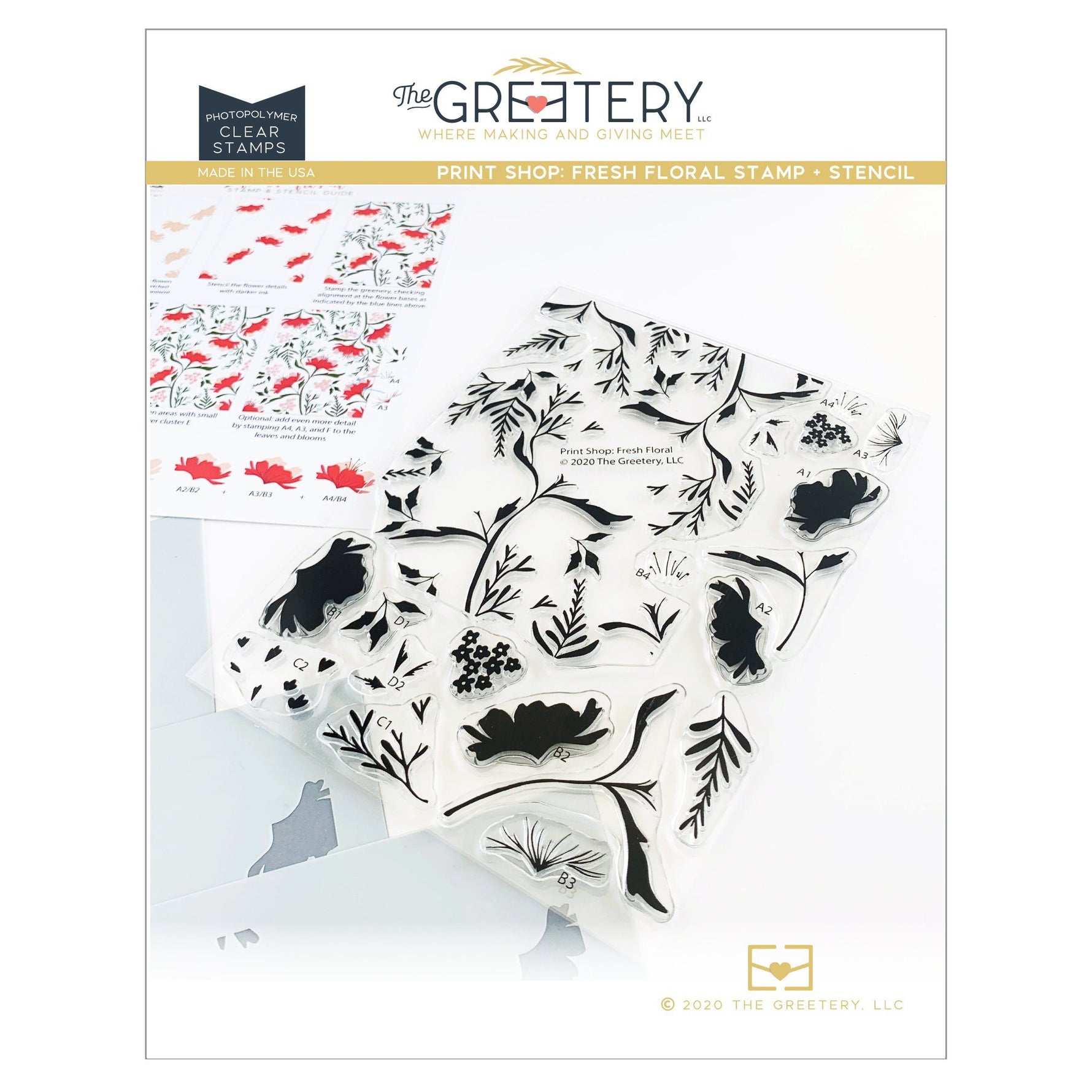 Print Shop: Fresh Floral Stamp + Stencil – The Greetery