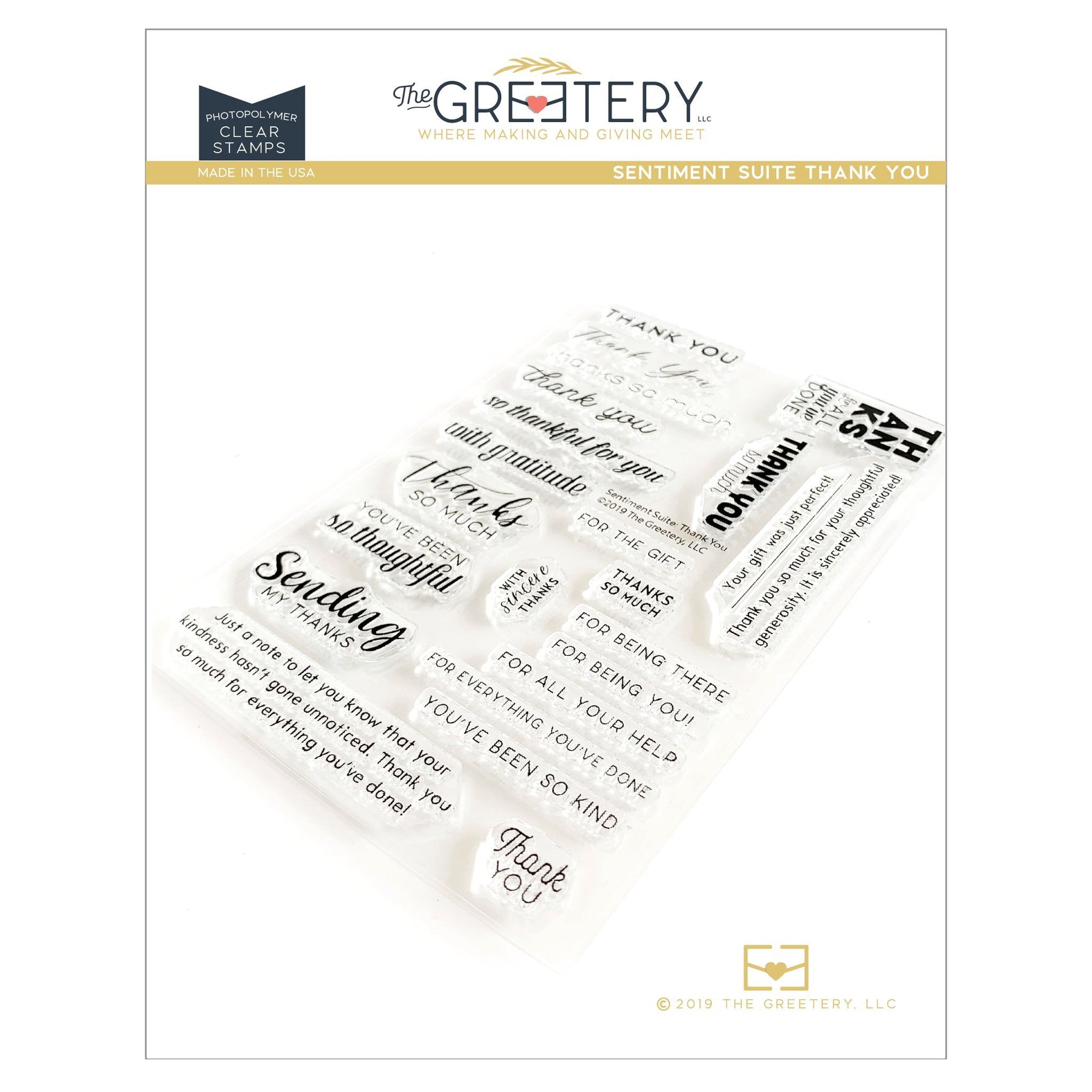 Sentiment Suite: Thank You Stamp Set – The Greetery