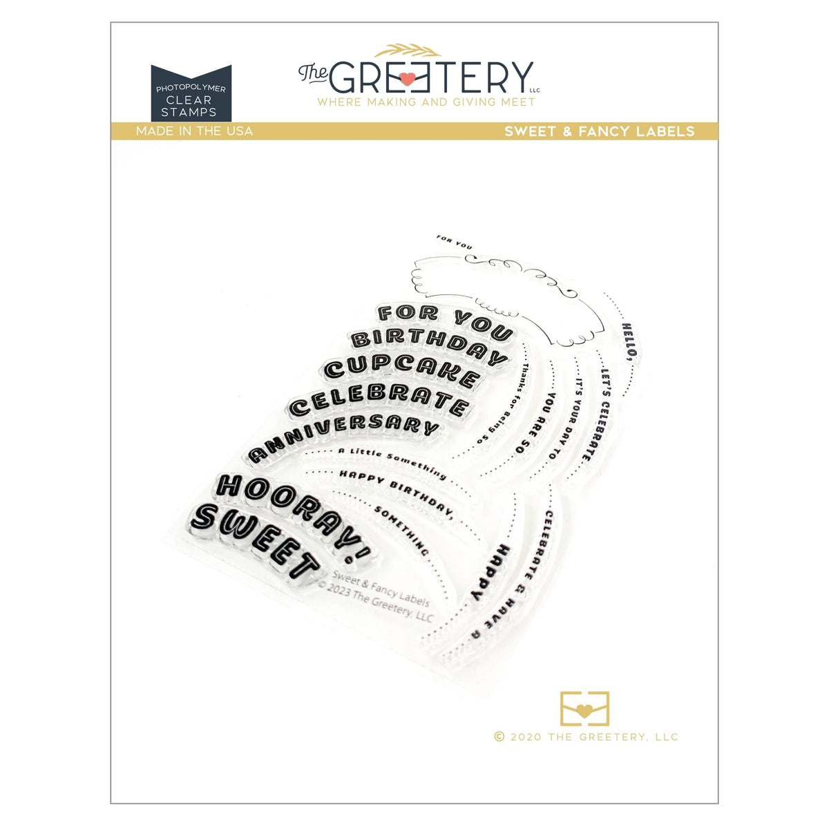 Sweet & Fancy Labels Stamp Set – The Greetery